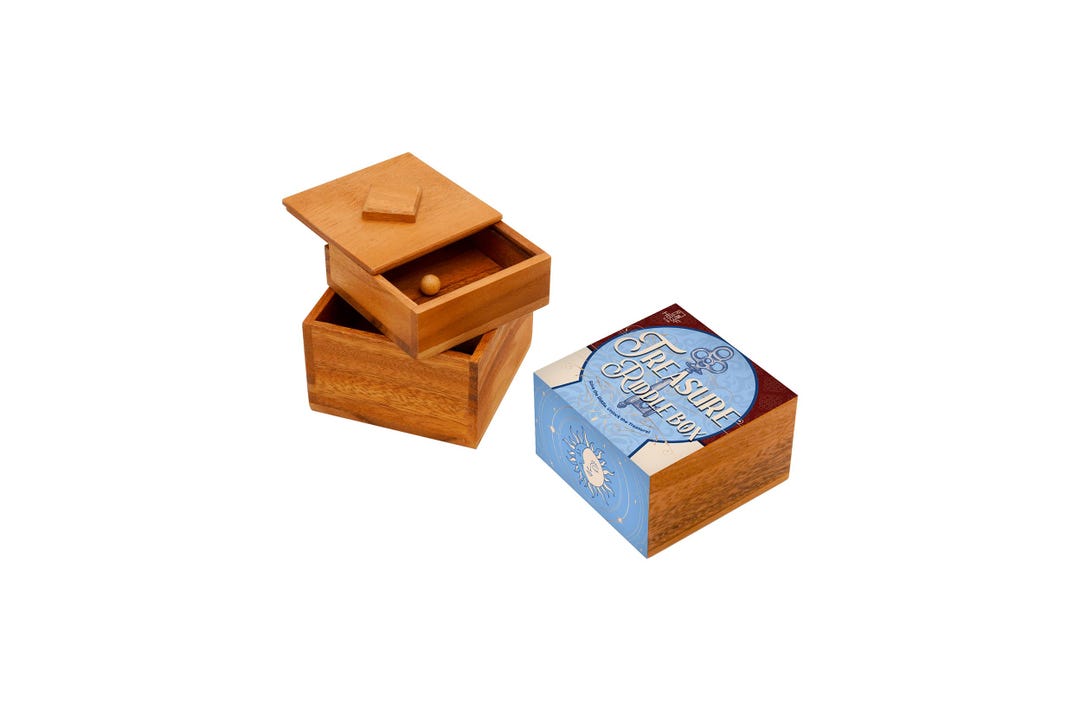 HB3F Handcrafted Wooden Treasure Riddle Box – Puzzle Box With Hidden ...