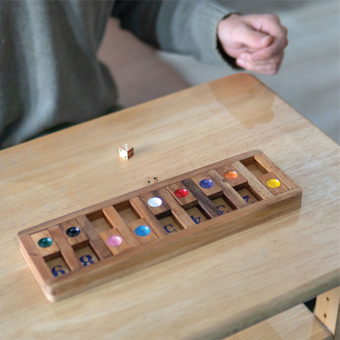 Shut the Box for Math Brain Teasers Kids Player Wooden Boxes | Etsy