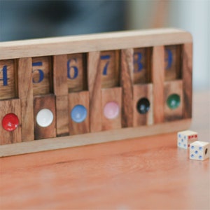 Shut the Box for Math Brain Teasers Kids Player Wooden Boxes Board ...