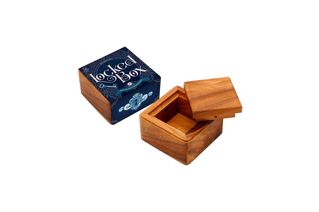 HB3F Handcrafted Acacia Wooden Puzzle Box – Secret Compartment, Hidden ...