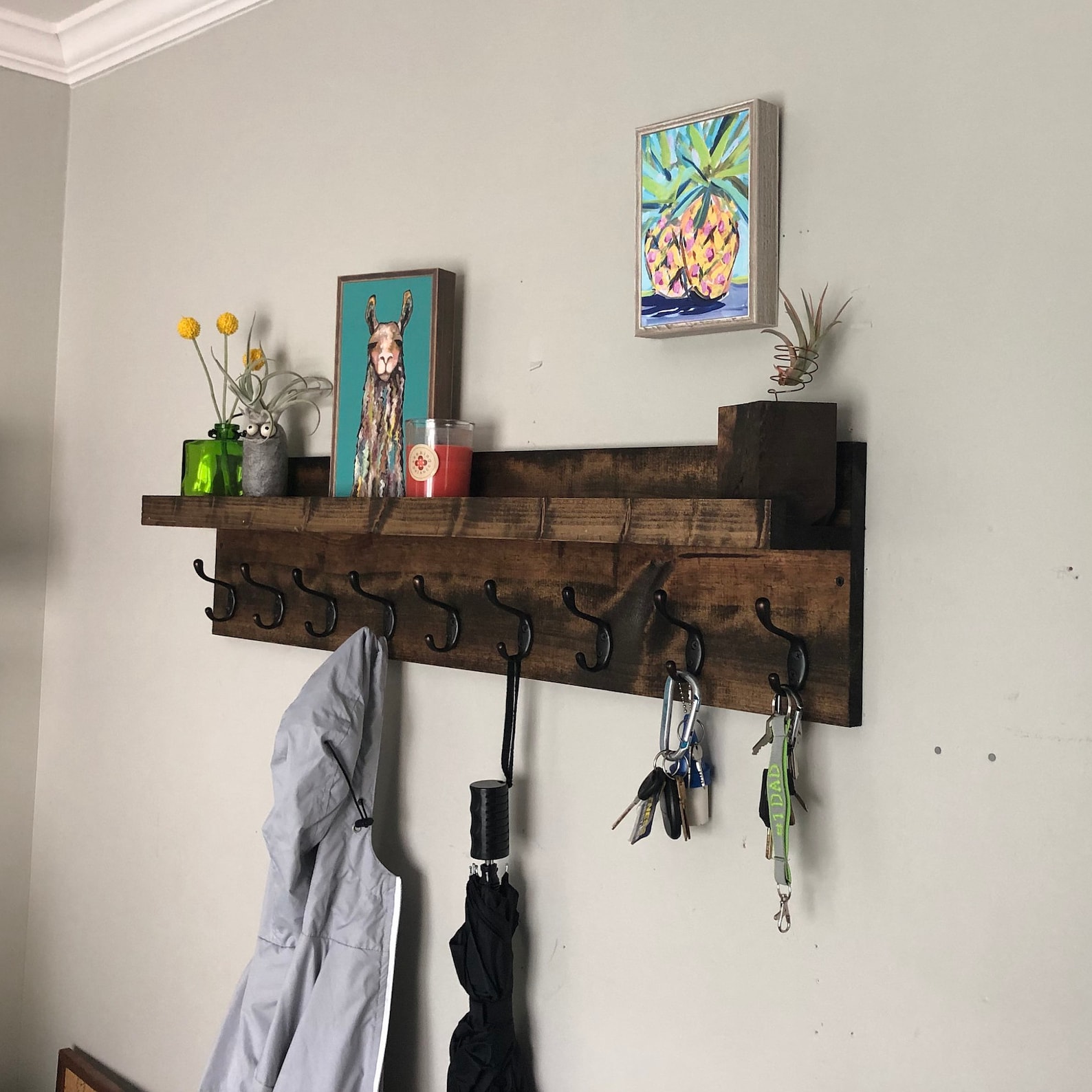 Coat Rack With Shelf the Ed Key Holder Entryway Organizer - Etsy