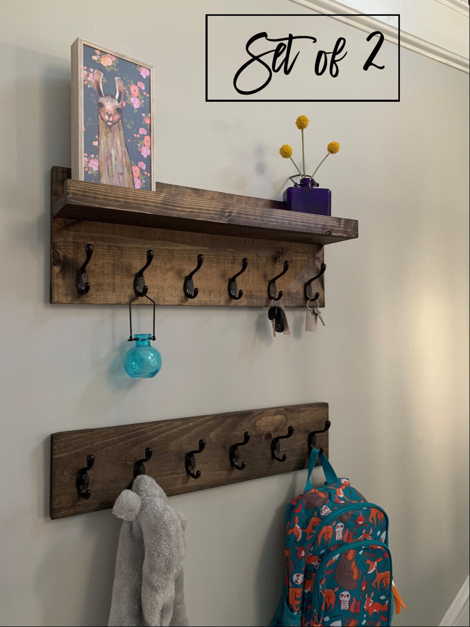 Coat Rack With Shelf the Ed Key Holder Entryway Organizer - Etsy