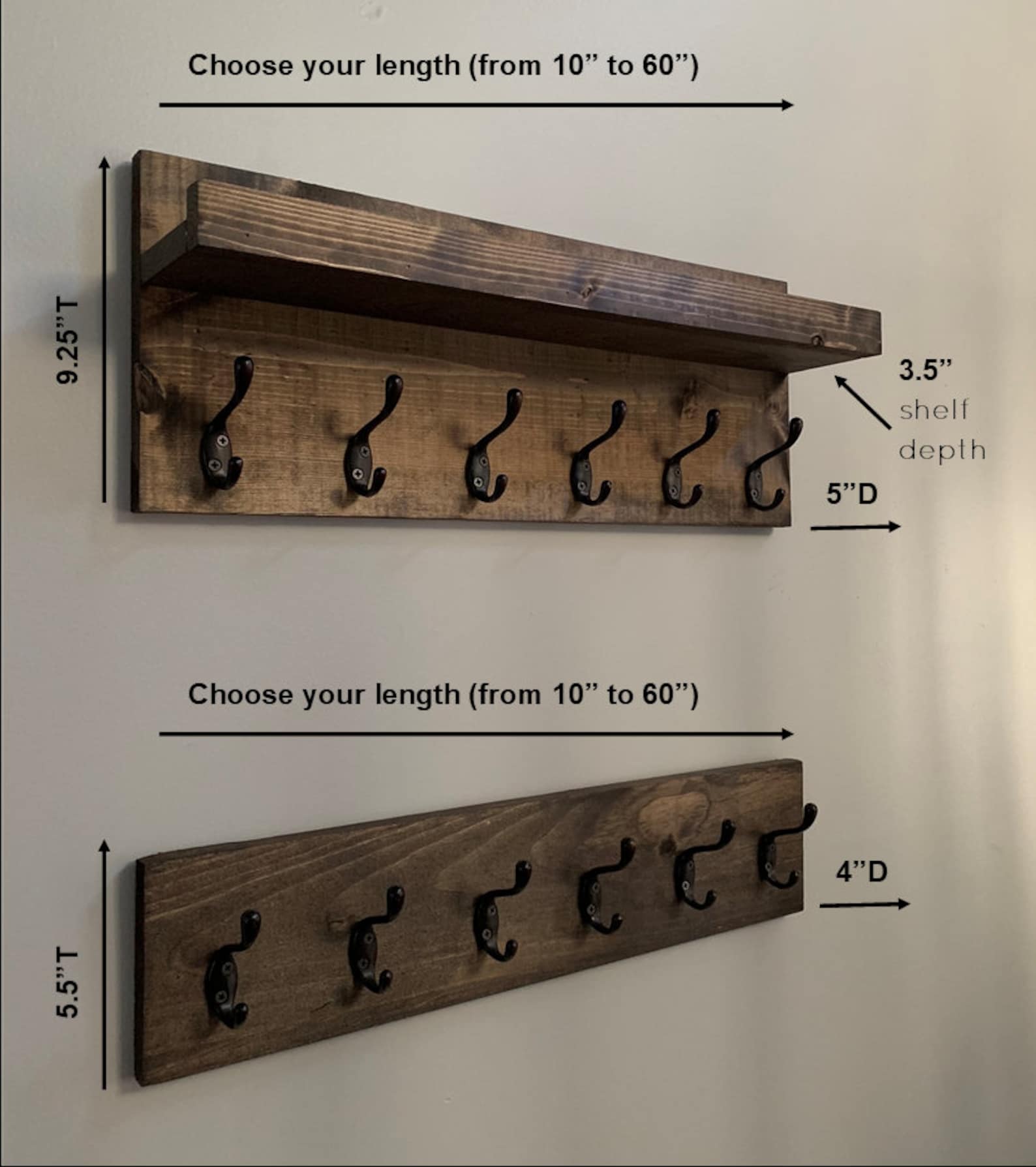 Coat Rack With Shelf the Ed Key Holder Entryway Organizer - Etsy