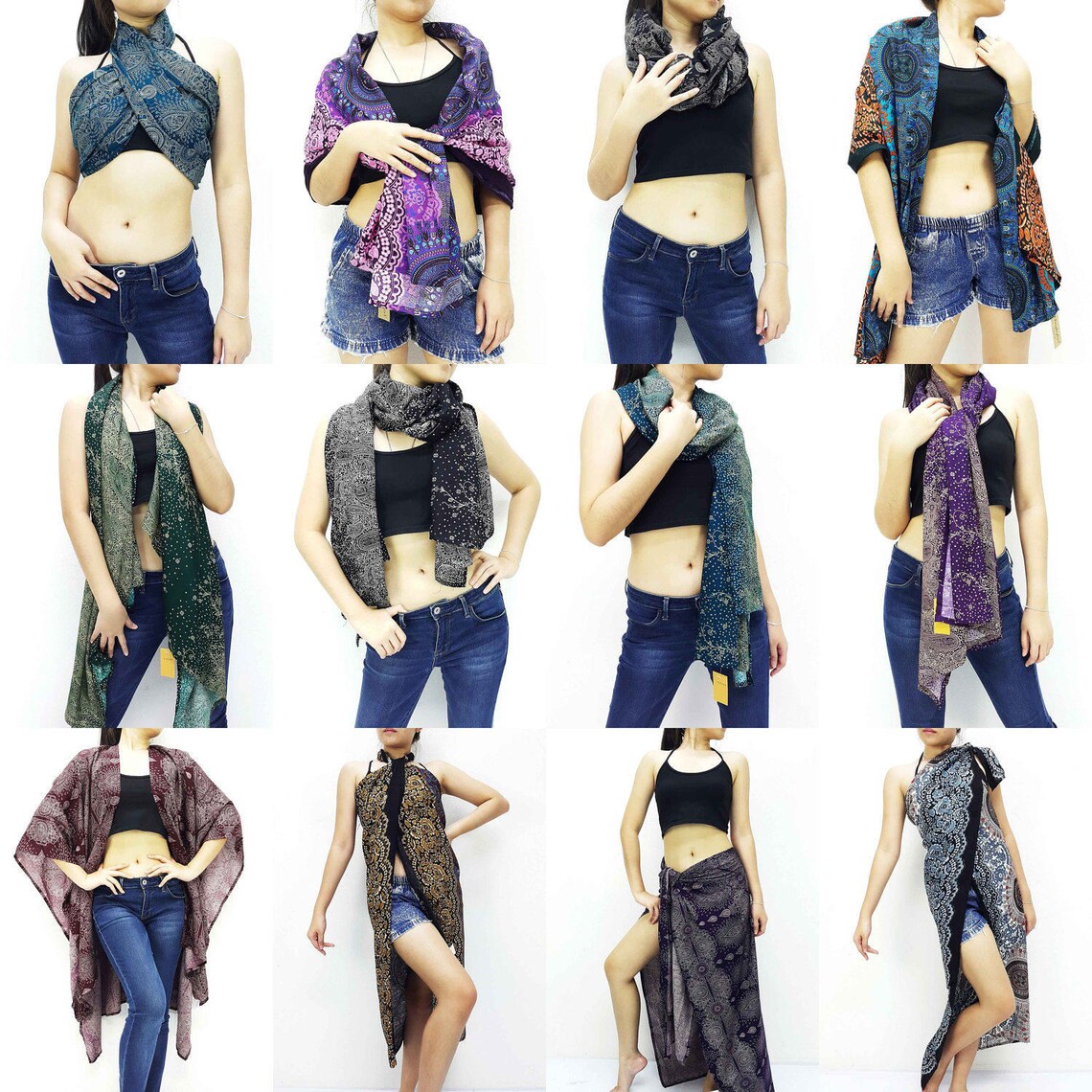 Rayon Scarf Beach Kimono Rayon Shawl Cardigan Beach cover | Etsy