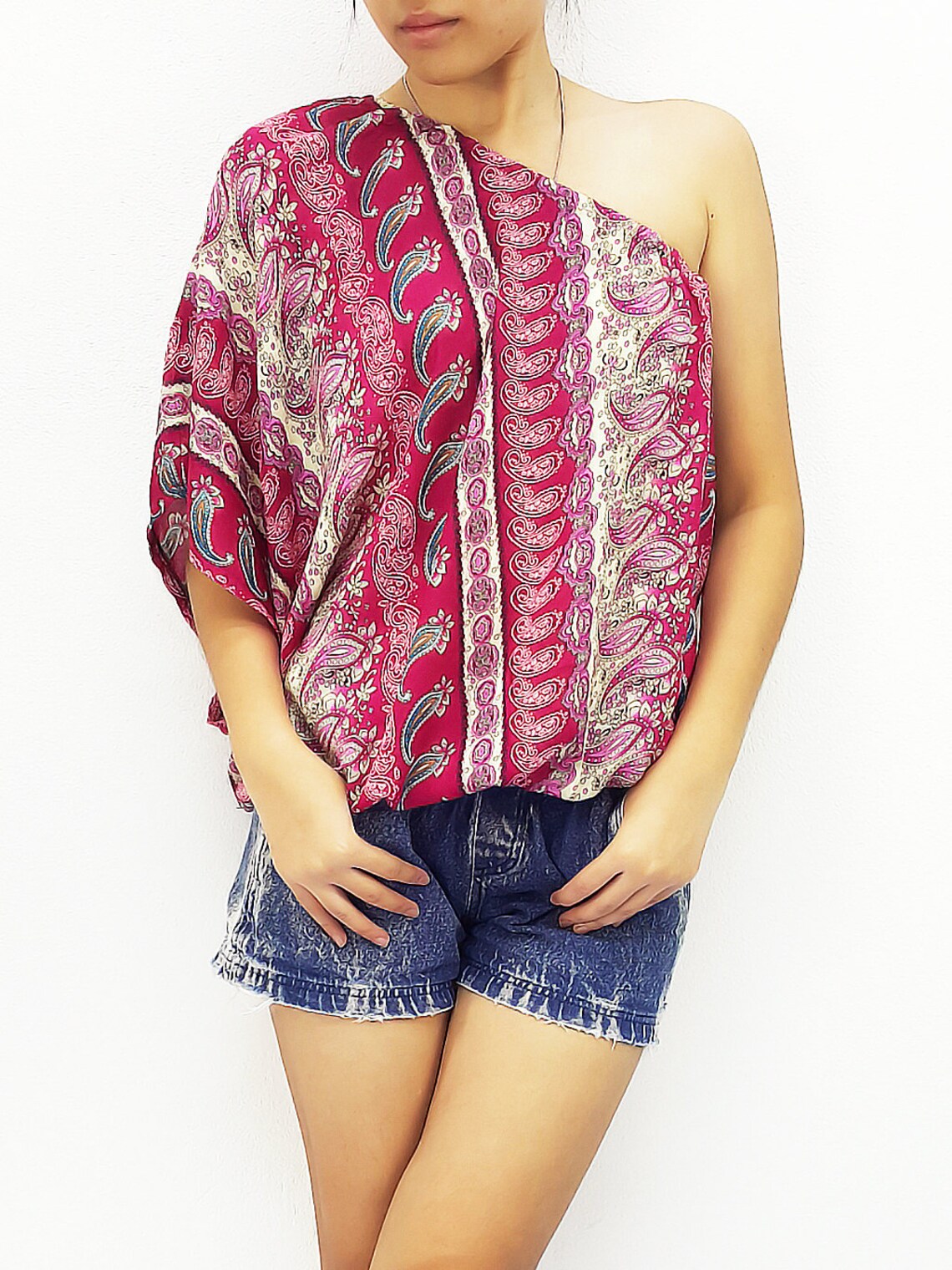 Women Fashion Printed Rayon Tops Open Shoulder Tops Blouse | Etsy