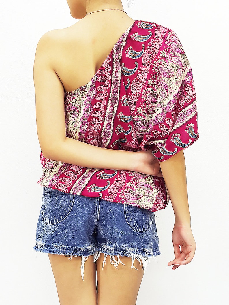 Women Fashion Printed Rayon Tops Open Shoulder Tops Blouse | Etsy