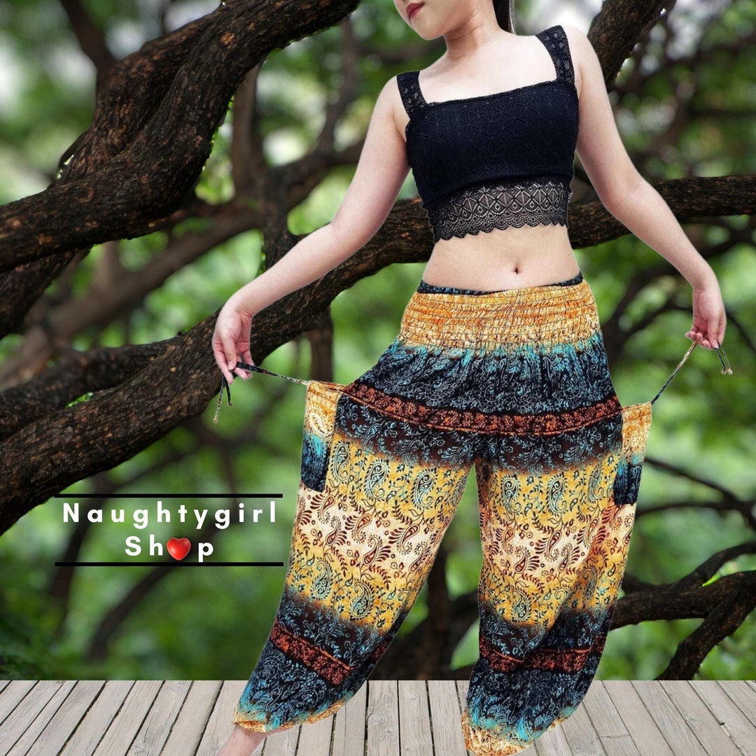 Rayon Harem Pants: Women's Boho Paisley Aladdin Trousers TS379 - Etsy