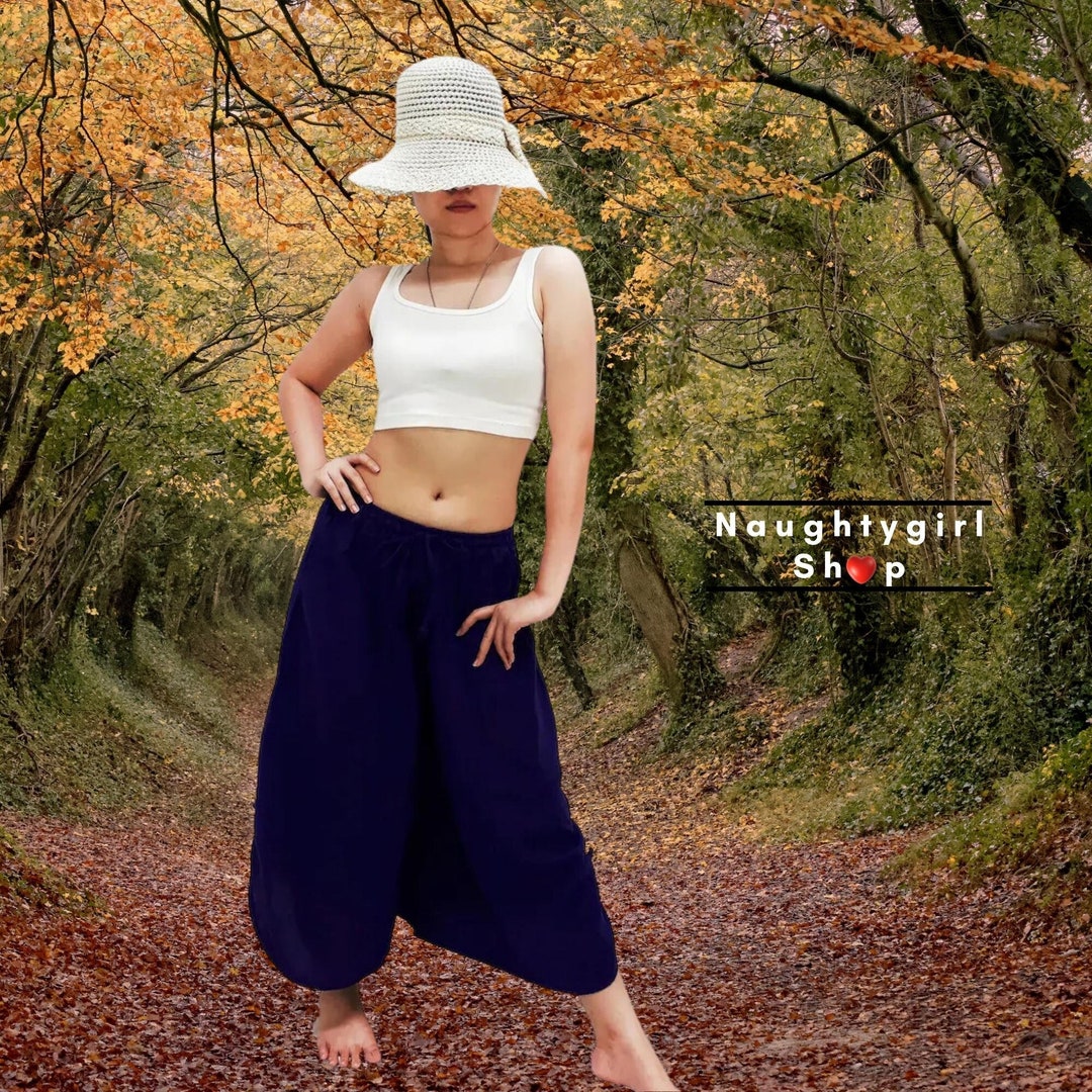 Navy Blue Medi Pants Women Clothing,pants Cotton Pants,palazzo Pants ...