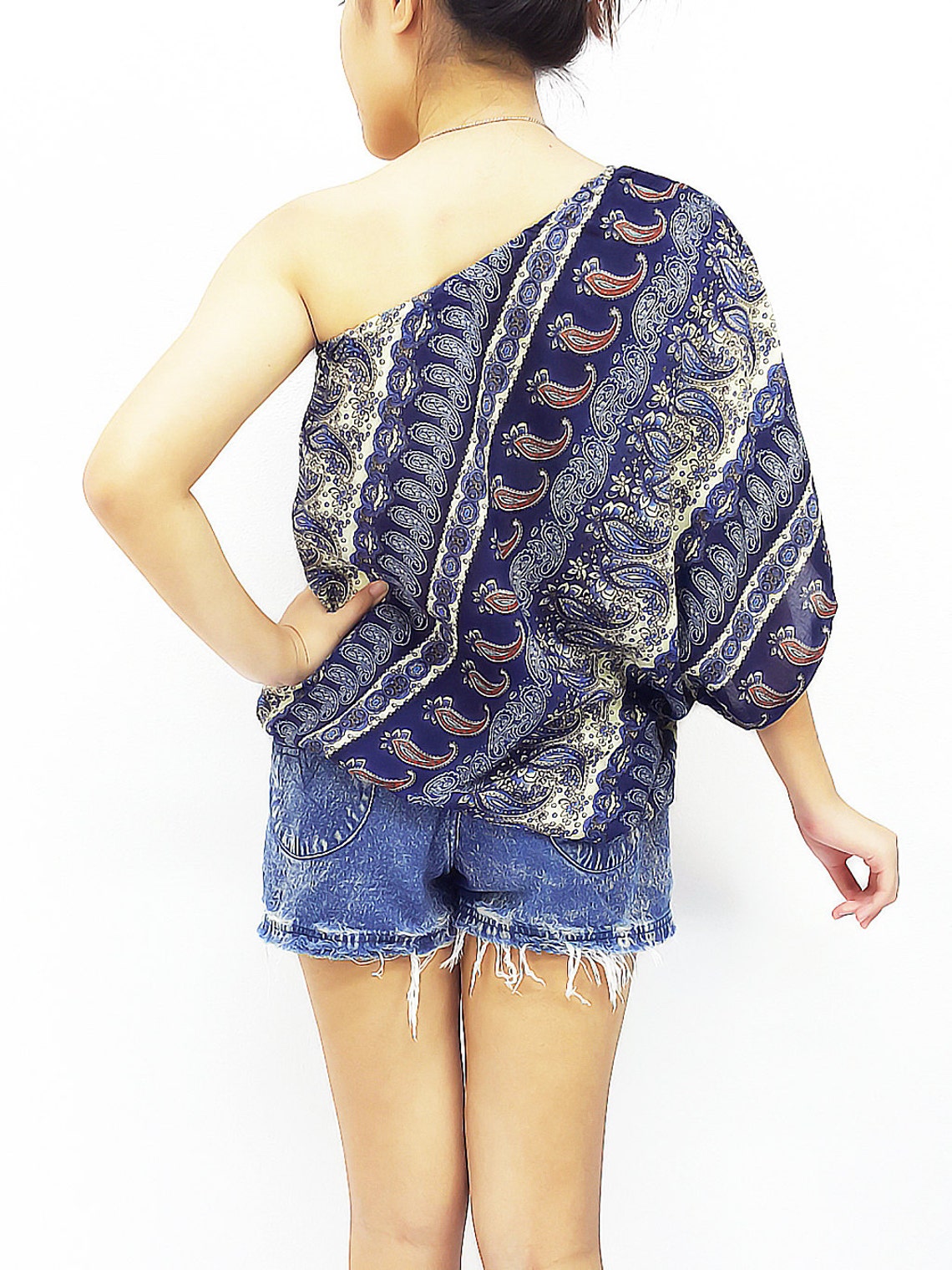 Women Fashion Printed Rayon Tops Open Shoulder Tops Blouse - Etsy