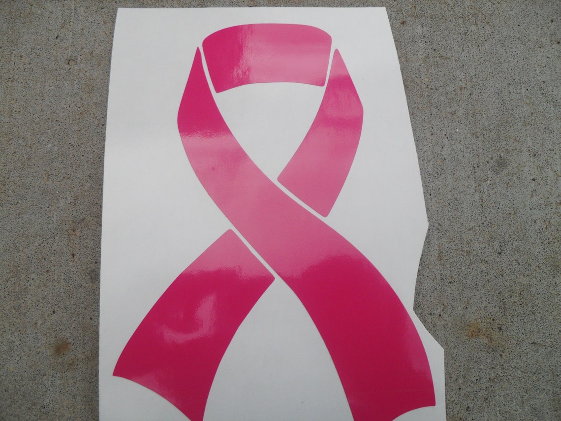 Breast Cancer Awareness Ribbon Decal For Car Window Breast Etsy
