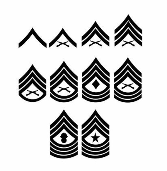 Marine Corps Rank Decals Usmc Gifts Military Decals Marine | Etsy