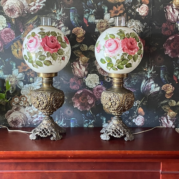 Vintage Gone With the Wind Pair Table Lamps - Etsy