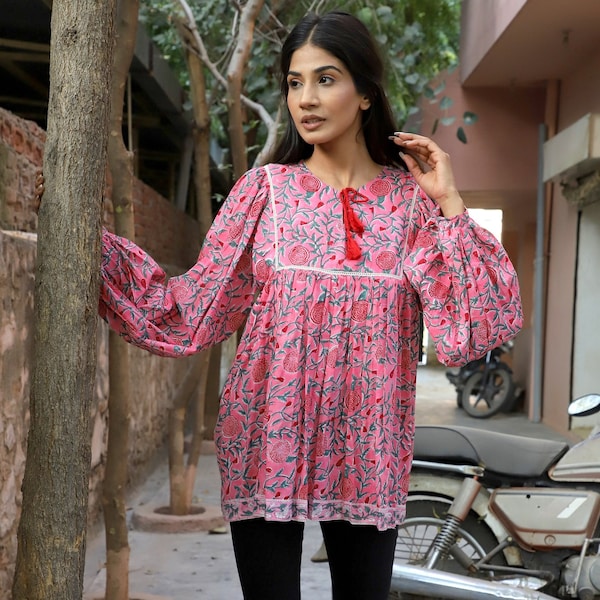 Rose Print Blouse - Etsy