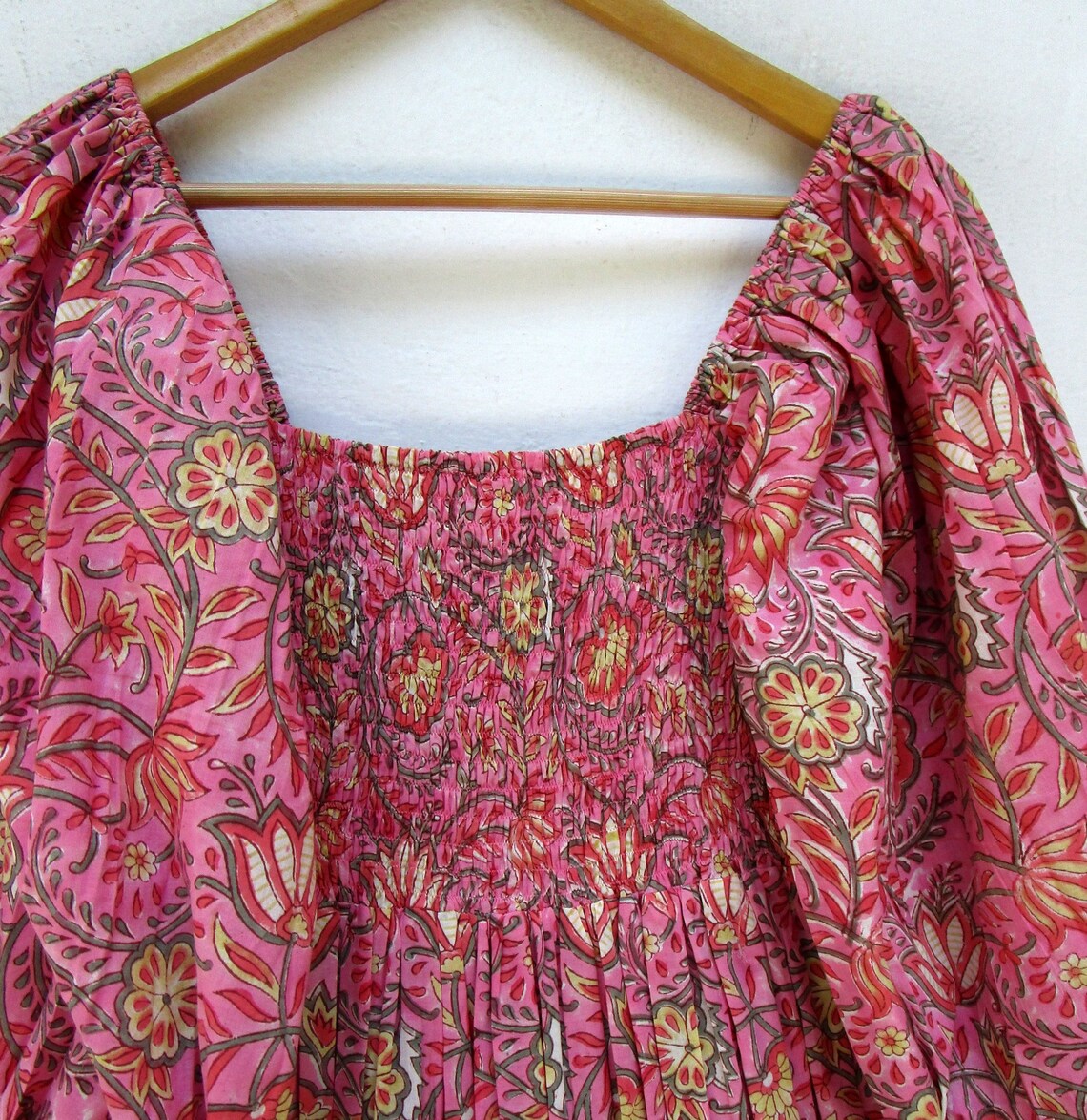 Floral Bohemian Trap Printed Cotton Long Maxi Dress Square | Etsy