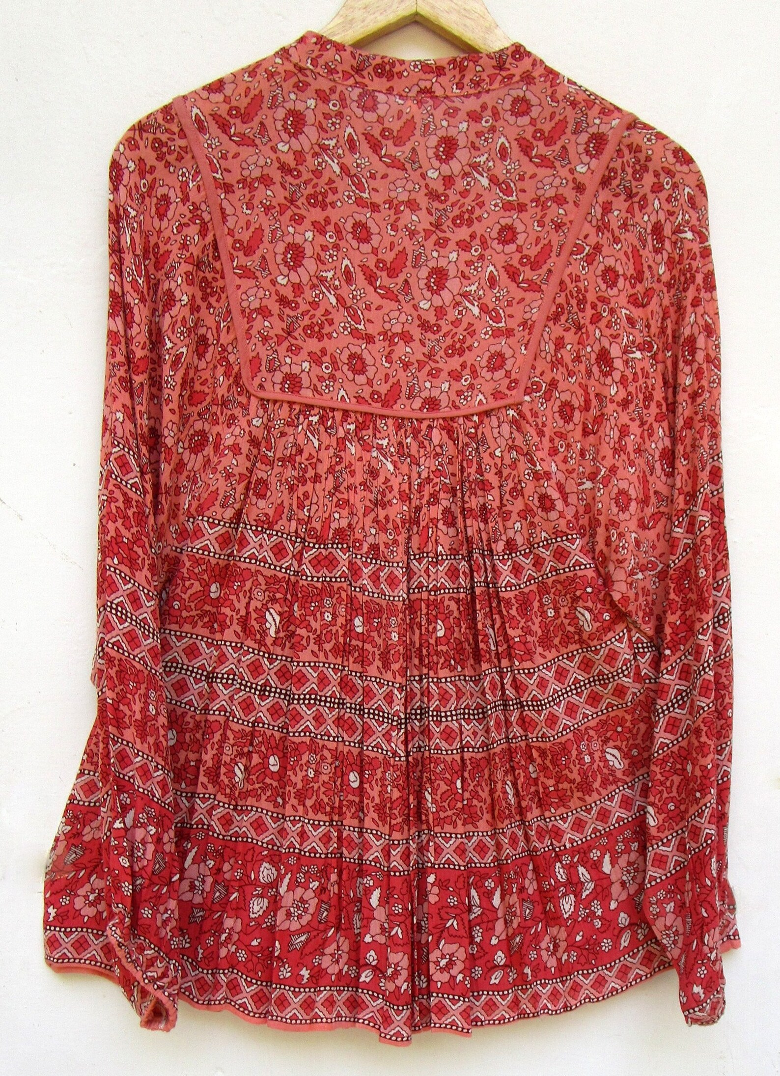 Daily Wear Rayon Printed Blouse and Tops Collared Neckline - Etsy