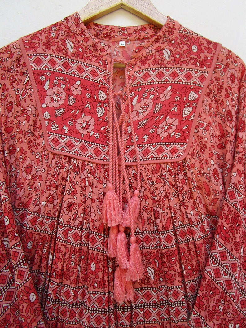 Daily Wear Rayon Printed Blouse and Tops Collared Neckline - Etsy