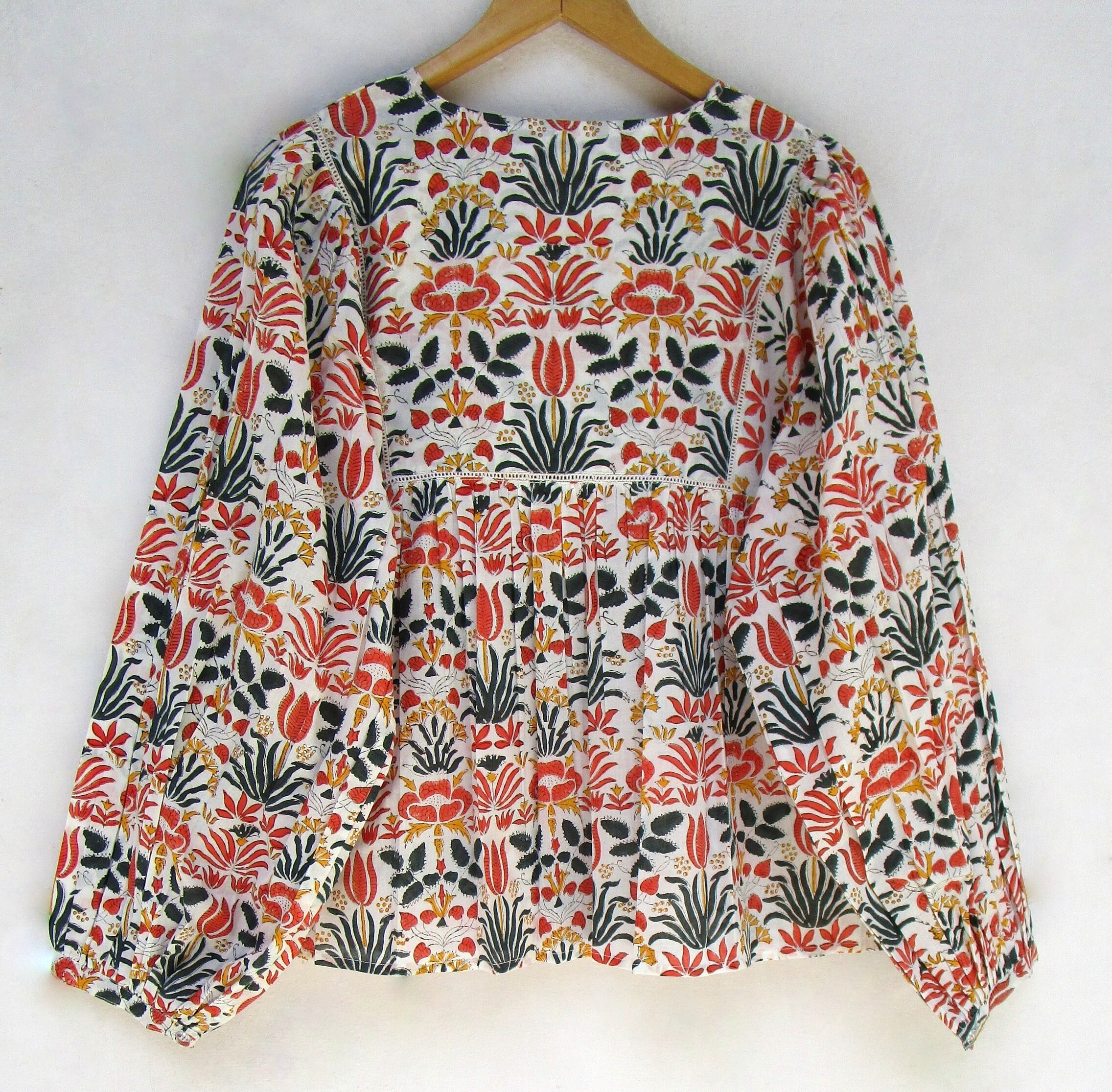 Beach Summer Indian Bohemian Style Women Wear Tops Long Puff - Etsy