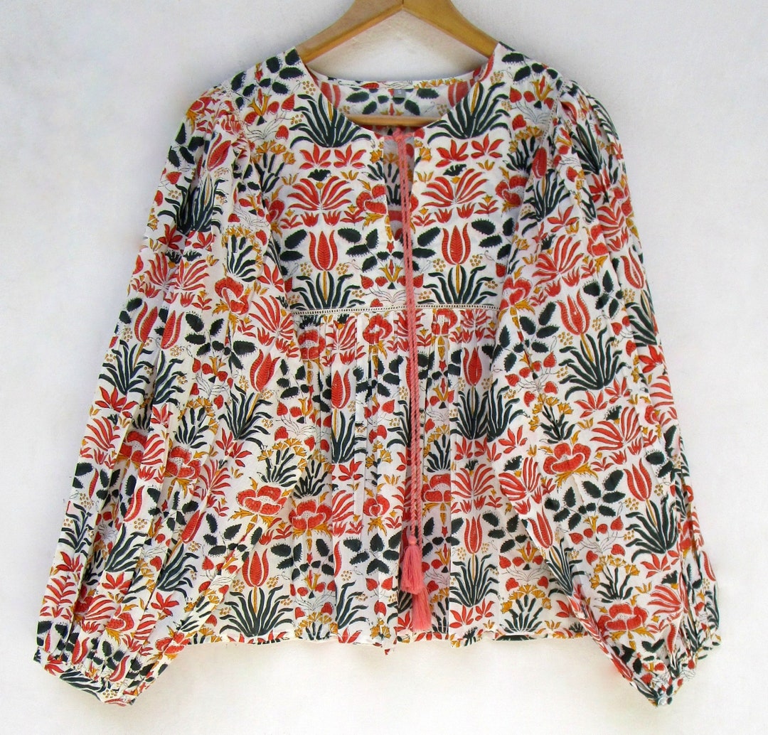 Beach Summer Indian Bohemian Style Women Wear Tops Long Puff Sleeve ...