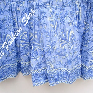 Cotton Blue Plant Hand Block Printed Women's Summer Maxi Dress With ...