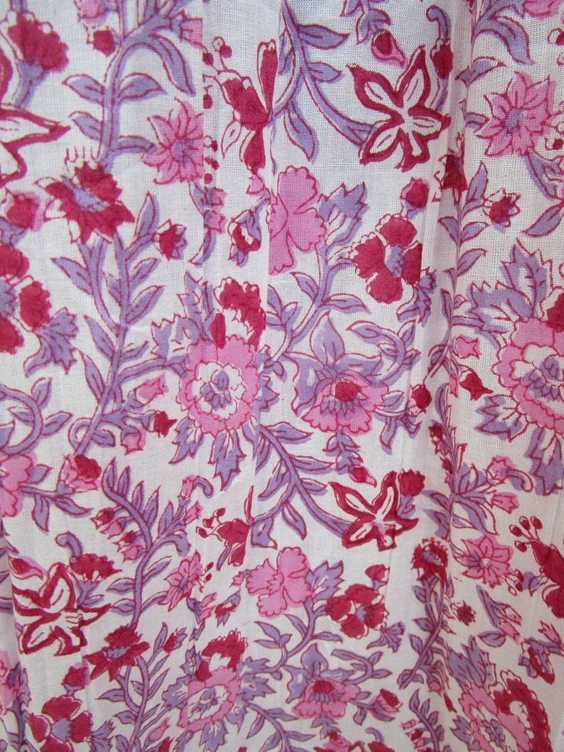 Mix Color Floral Printed Cotton Long Maxi Dress - V Neckline Cotton ...