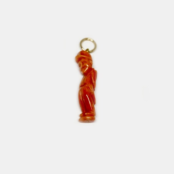 Victorian 9k Gold Coral Gobbo Charm, Antique Lucky Pe… - Gem