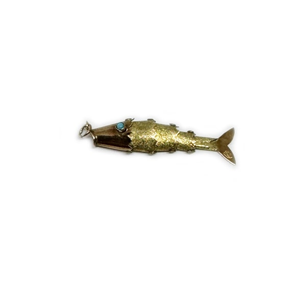 Vintage 14K Gold Fish, Articulated Fish Pendant, Anti… - Gem