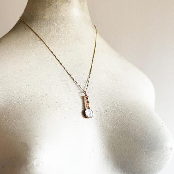 Antique 9k Gold Banjo Charm, 1920s Mother of Pearl Mu… - Gem