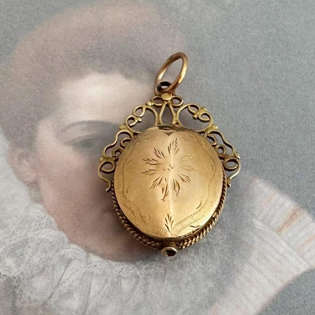 Antique 14k Gold Locket, 14 Ct Gold Reliquary, Locket, Portuguese 1800s ...