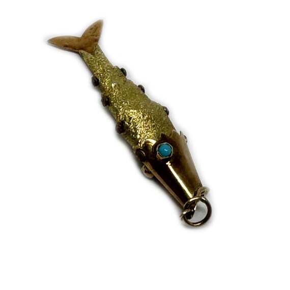 Vintage 14K Gold Fish, Articulated Fish Pendant, Anti… - Gem