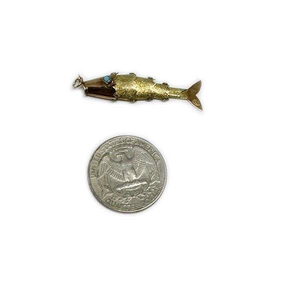 Vintage 14K Gold Fish, Articulated Fish Pendant, Anti… - Gem