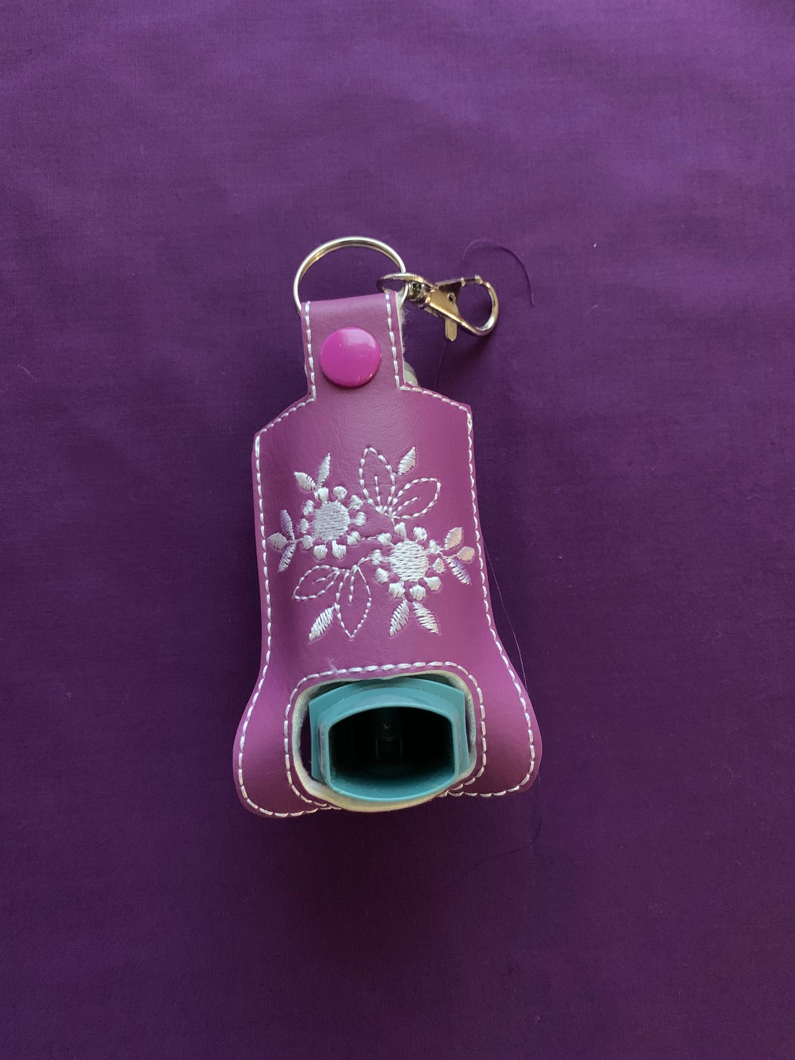 Asthma Inhaler Holder Embroidered White Flower | Etsy