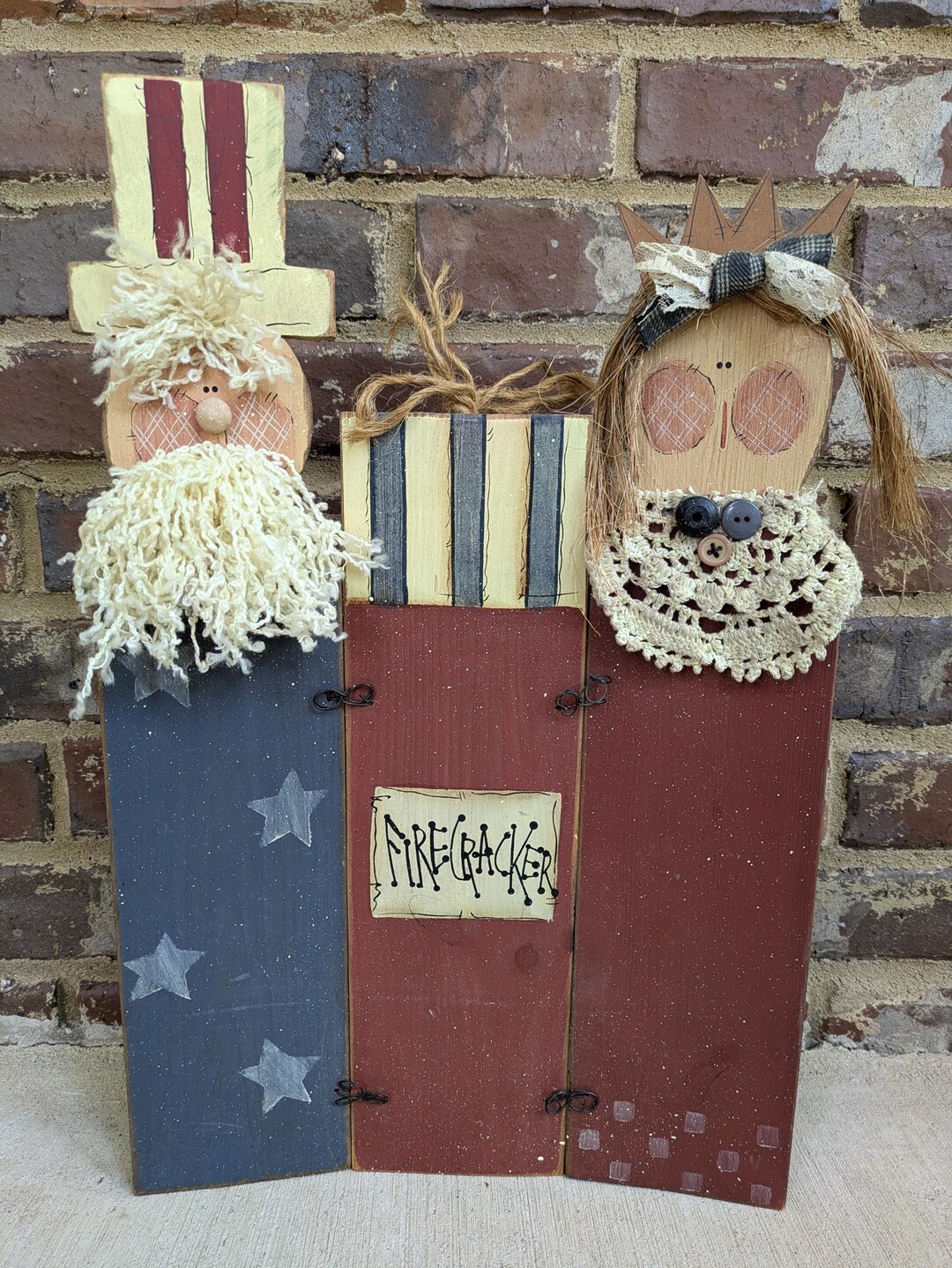 Vintage Fourth of July Wall Hanger Door Hanger Hand Painted Uncle Sam ...