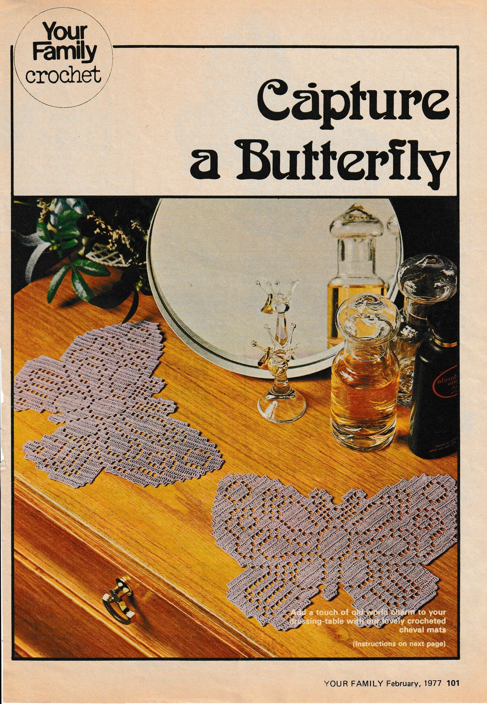 Filet Crochet Butterfly Pattern PDF Instant Download - Etsy