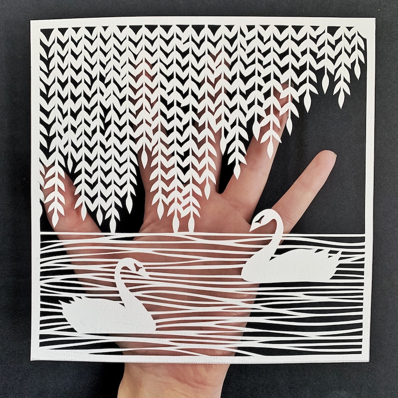Swan Papercut Template (Instant Download) - Etsy