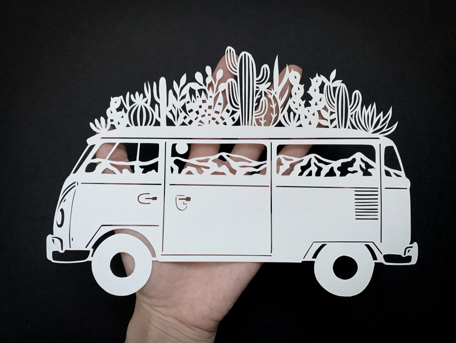Camper Papercut Template - PDF & SVG Files - Etsy