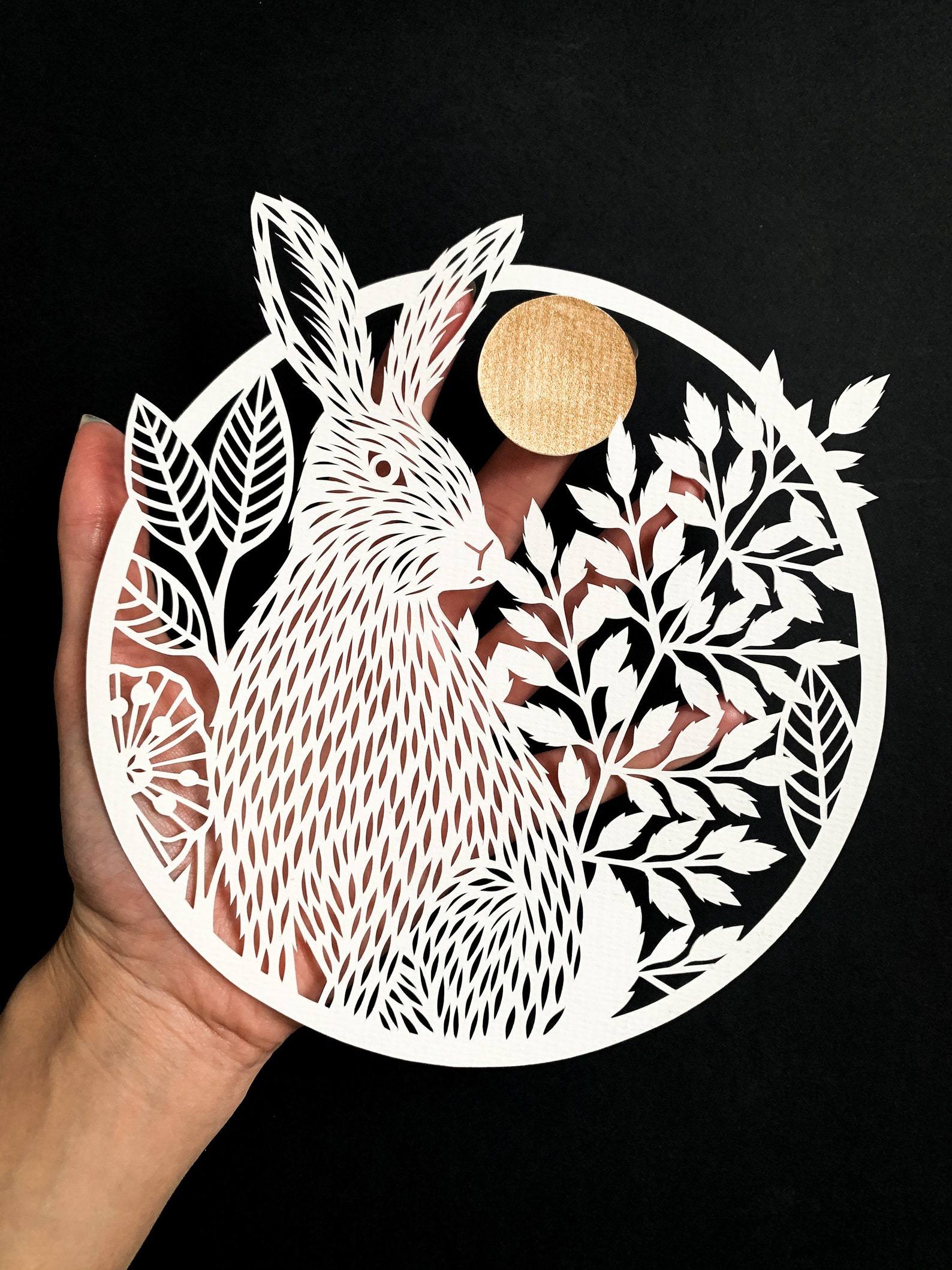 Hare Rabbit Papercut Template | Etsy
