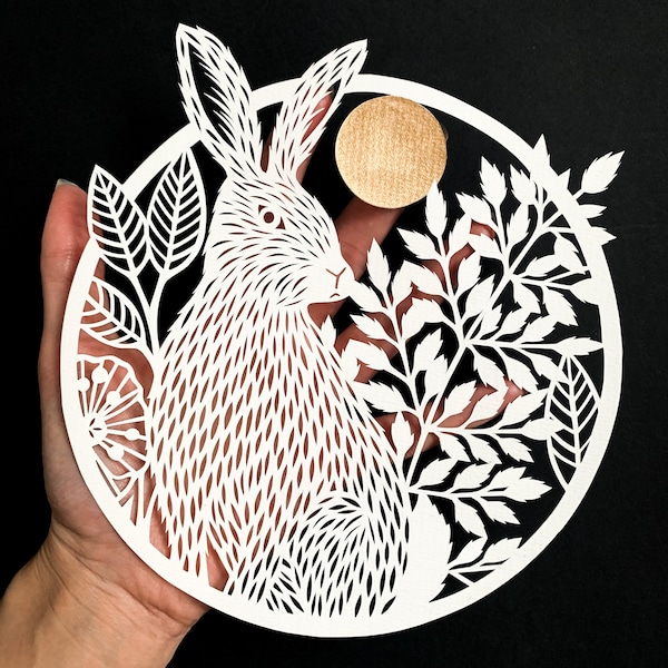 Rabbit Papercut - Etsy