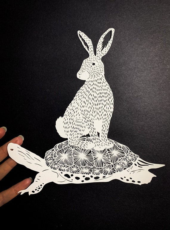 Tortoise and the Hare Papercut Template Digital Download | Etsy