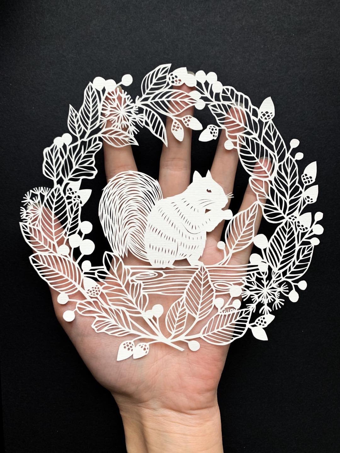 Squirrel Papercut Template PDF for Handcutting & SVG for - Etsy