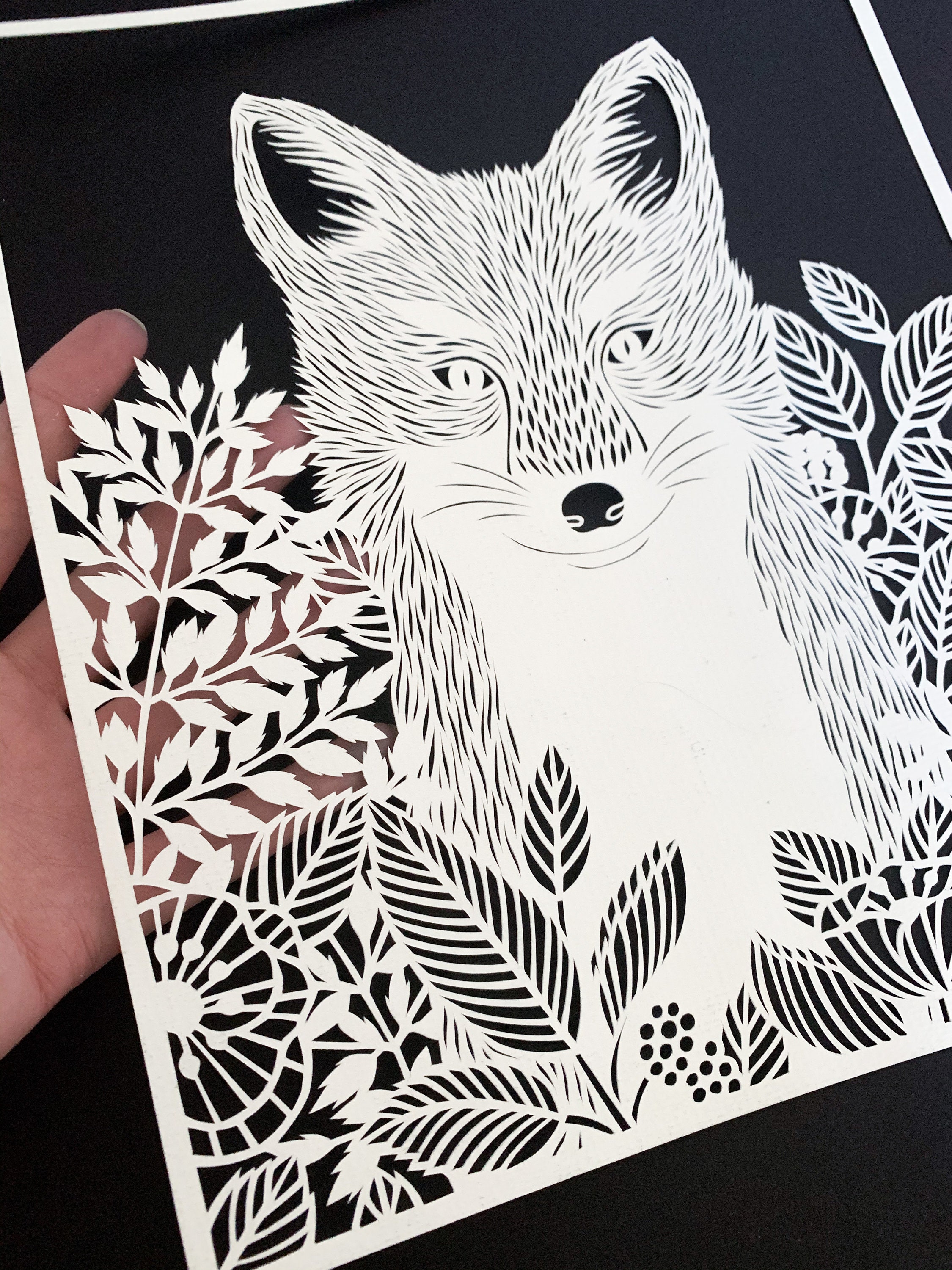 Fox Papercut Template - Etsy Sweden
