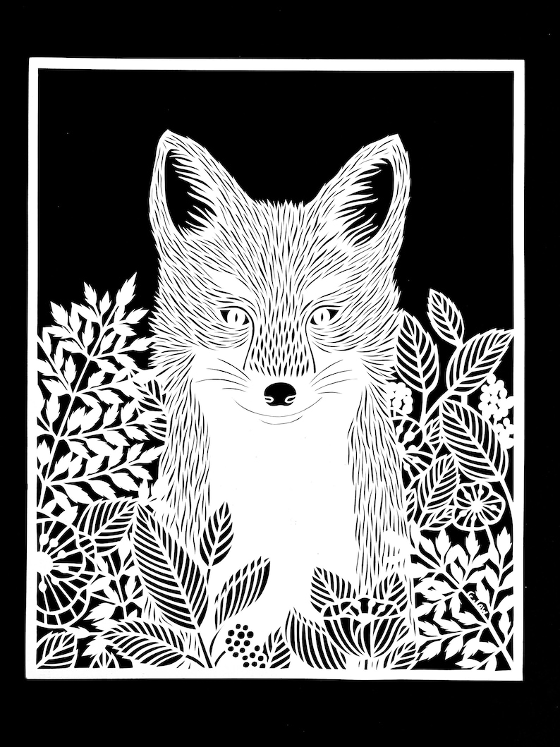 Fox Papercut Template - Etsy Sweden