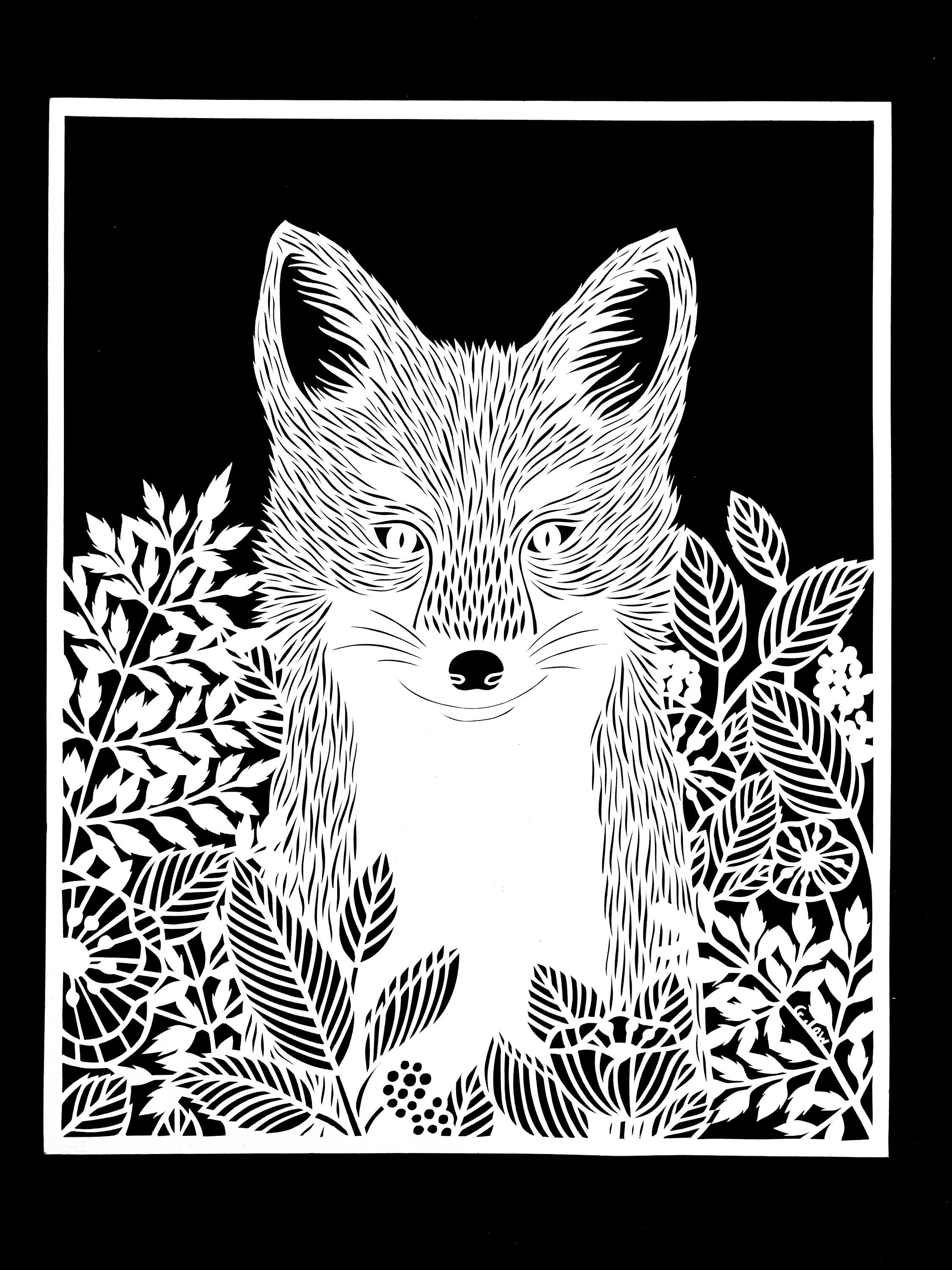 Fox Papercut Template - Etsy Sweden