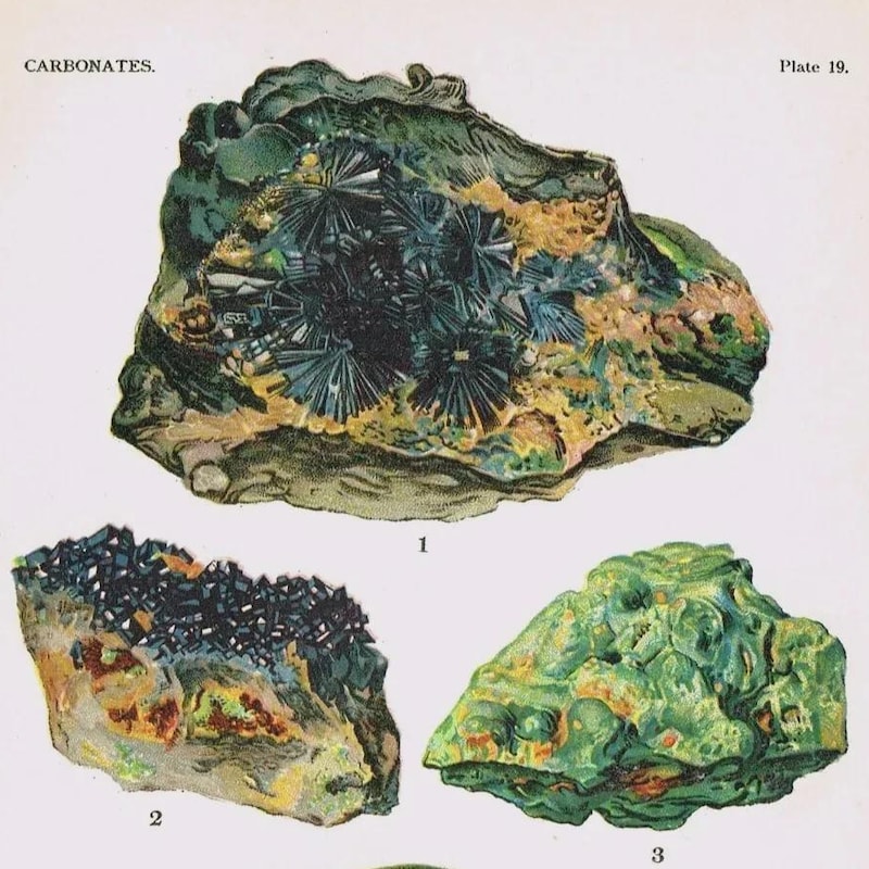 Mineral Rock Lithograph - Etsy