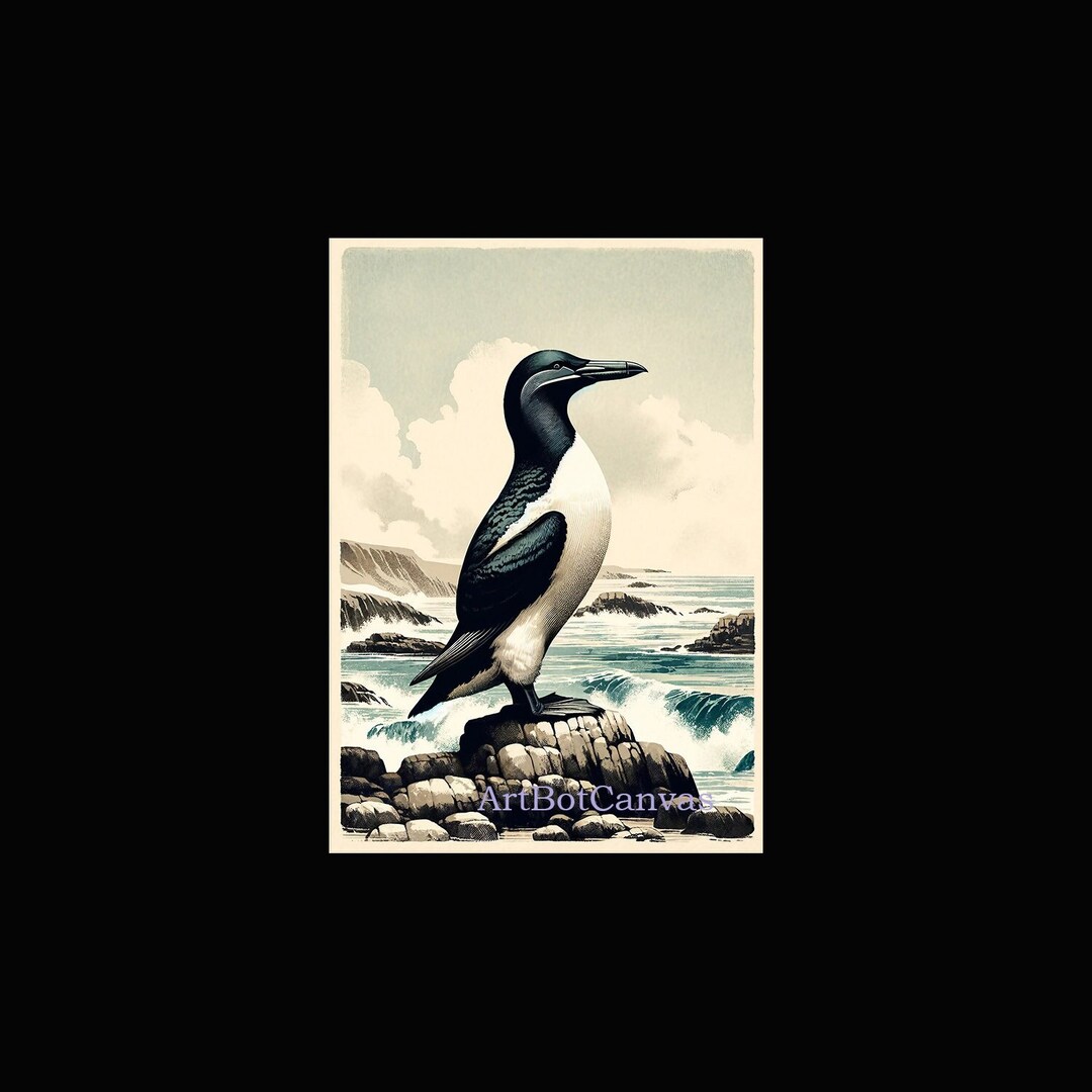 The Extinct Flightless Great Auk Bird, Pinguinus Impennis, Instant ...