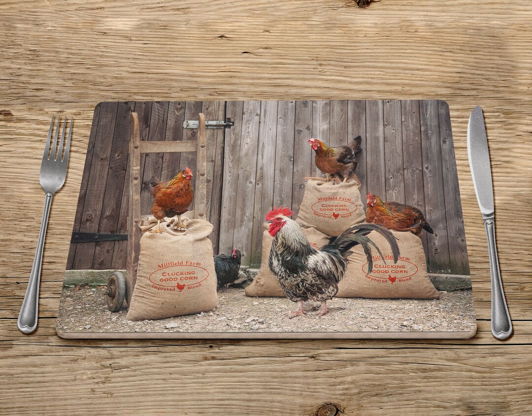 Chicken Placemat , Farm Animal Placemats, Tablemats, Placemat, Heat ...
