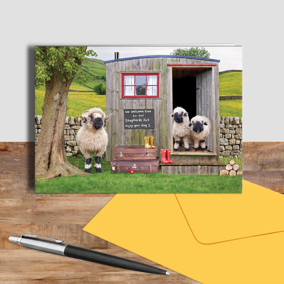 Valais Blacknose Sheep Card. Farm Animal Card, Shepherds Hut Card ...