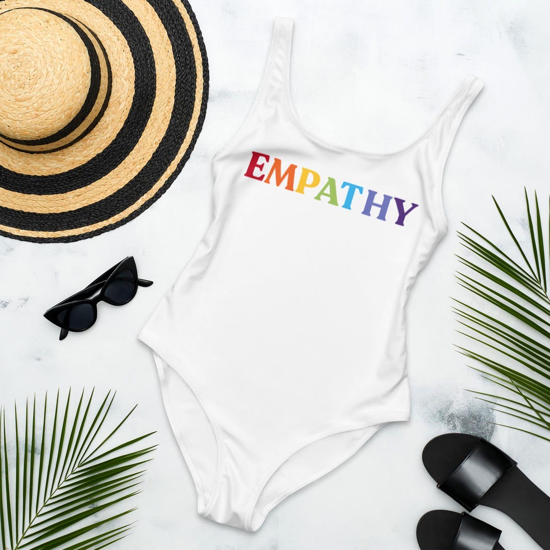 Rainbow Empathy One-piece Swimsuit, Colorful Empathy Swimsuit With ...