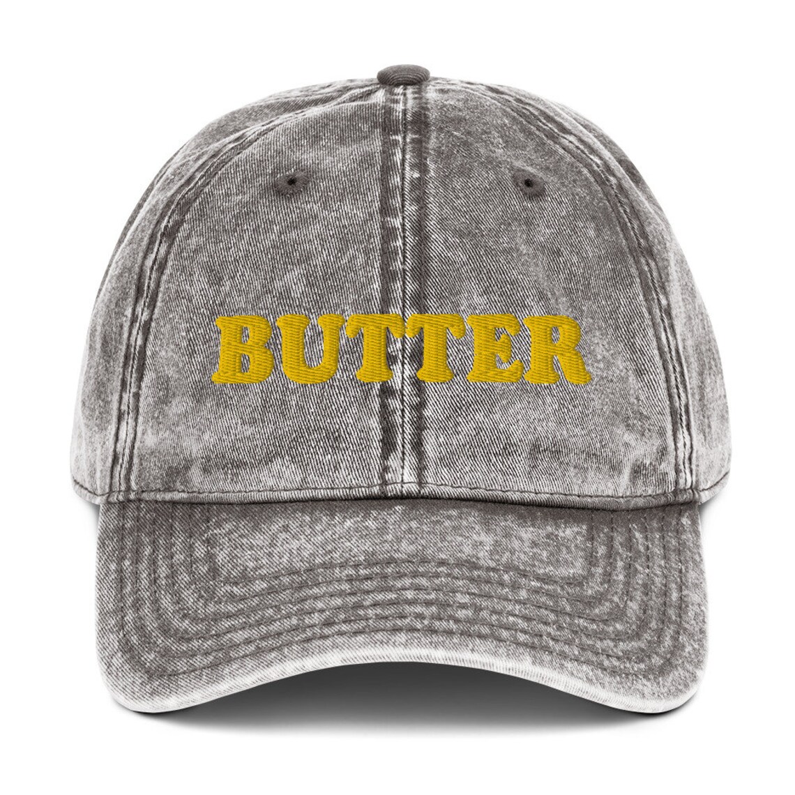 Butter Vintage Dad Hat, Unisex Embroidered Hat, Funny Food Hat, Butter ...