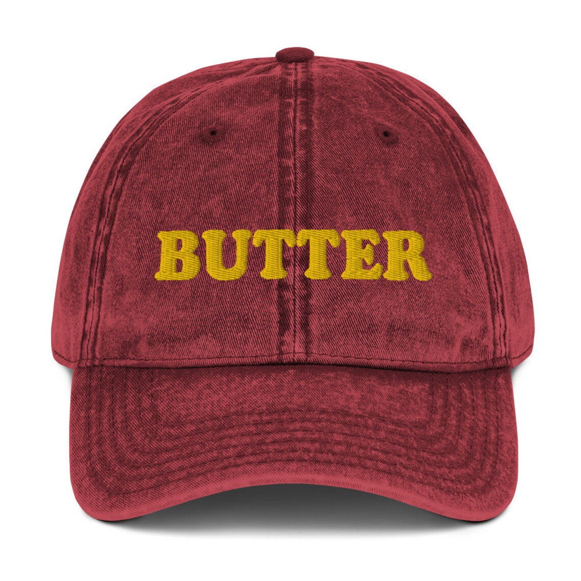 Butter Vintage Dad Hat, Unisex Embroidered Hat, Funny Food Hat, Butter ...