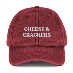 Cheese & Crackers Vintage Dad Hat, Unisex Dad Hat for Cheese and ...